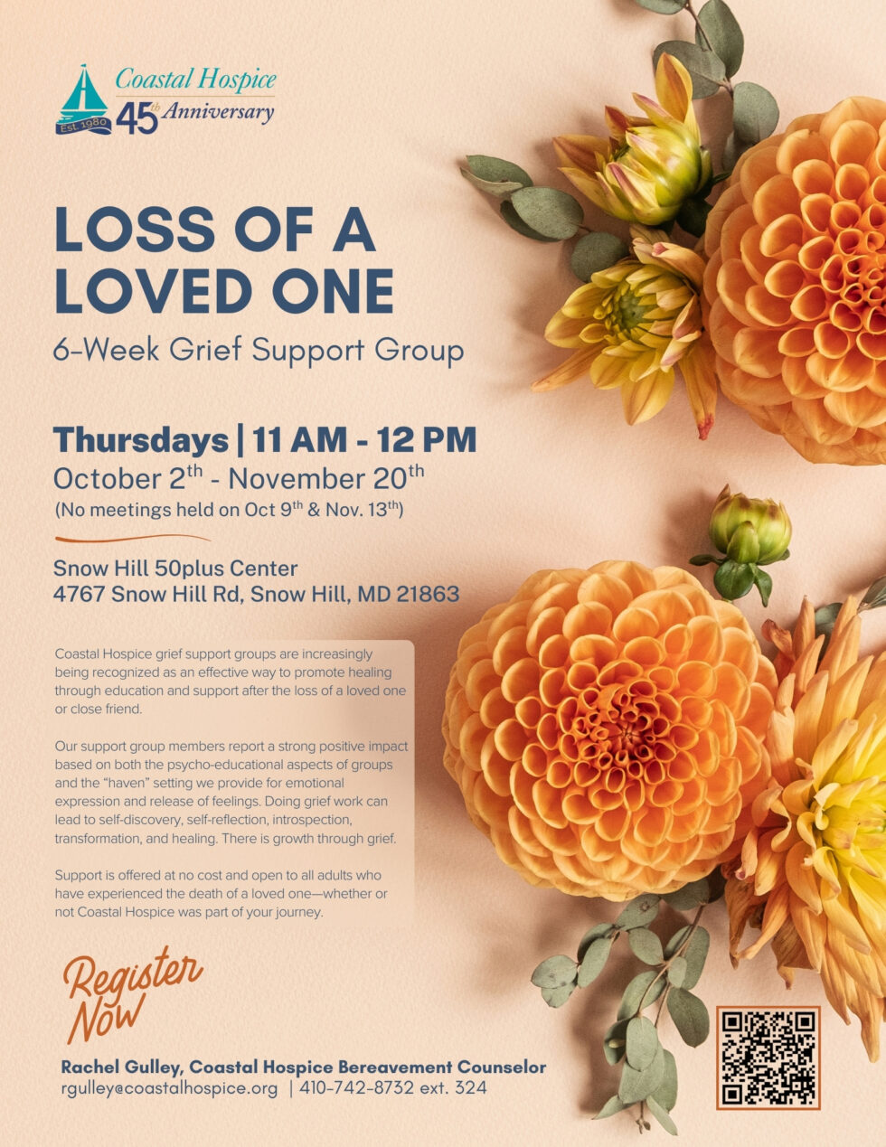 Loss of A Loved One: 6-WEEK GRIEF SUPPORT GROUP (Snow Hill, MD ...